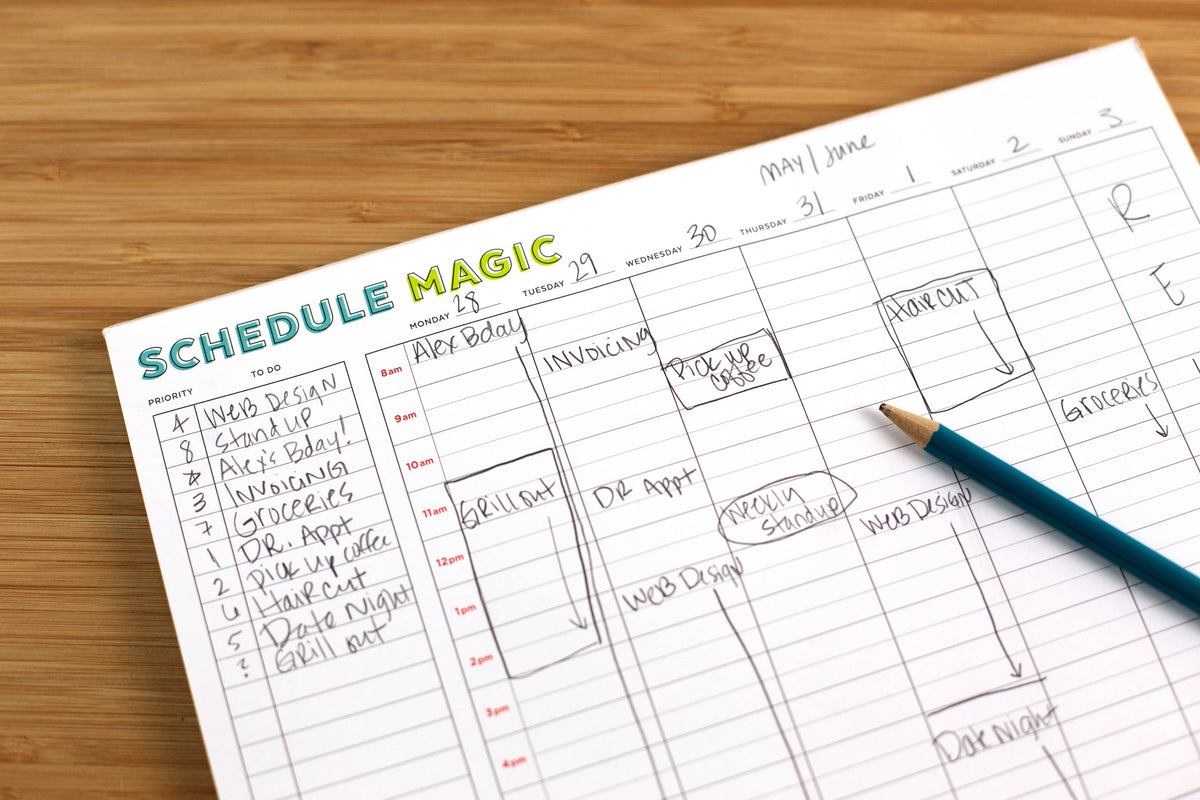 Weekly Schedule Magic Notepad – shop harness cycle